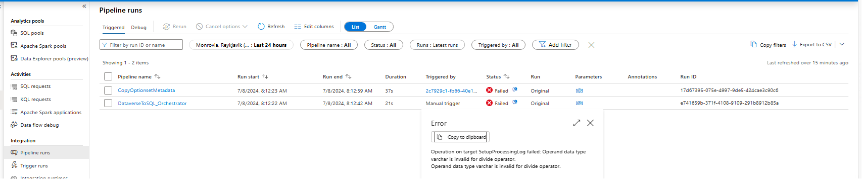 Synapse Link Question - Microsoft Q&A