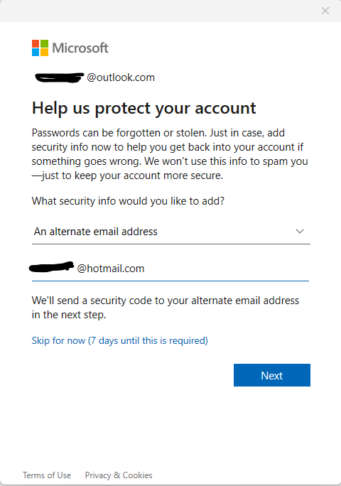 Accessing multiple Microsoft email accounts, Outlook desktop App ...