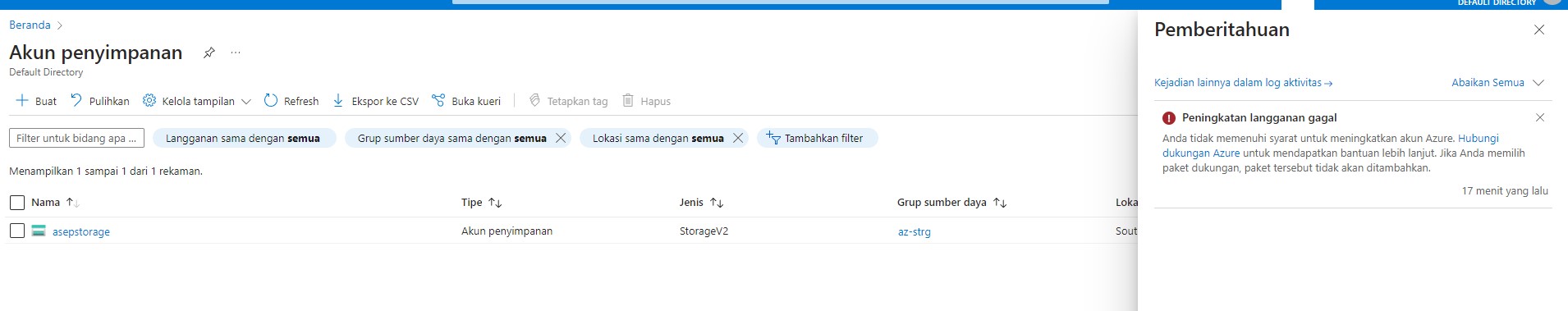 Unable upgrade Azure subscription at the end of trial - Microsoft Q&A