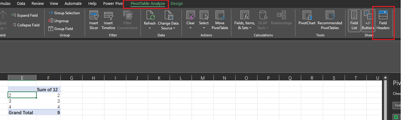 Hide Filters in a Pivot Table - Microsoft Q&A