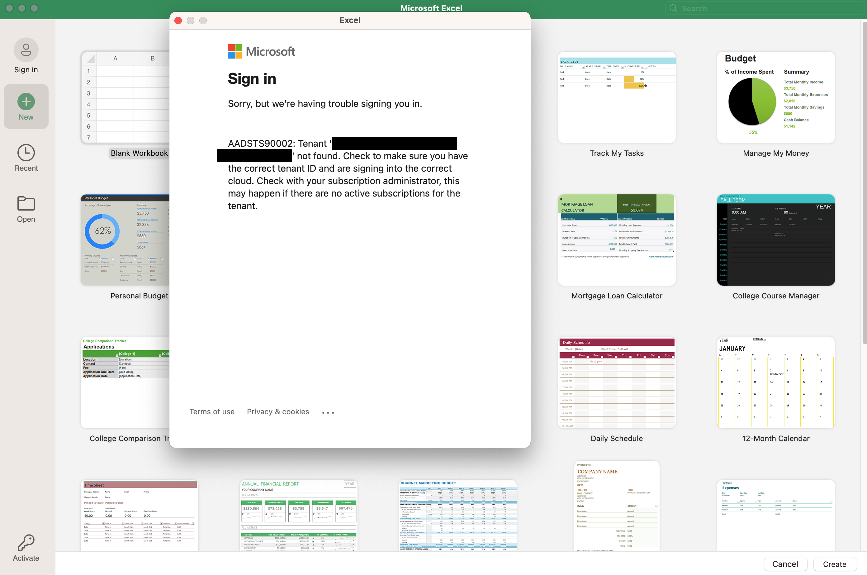 Tenant 'X' not found error when trying to sign in - Microsoft Q&A