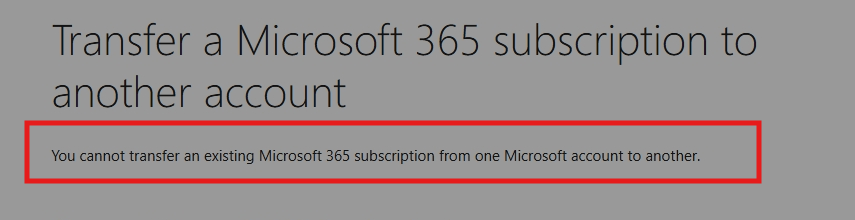 How do I transfer my Microsoft 365 paid subscription to a new email ...