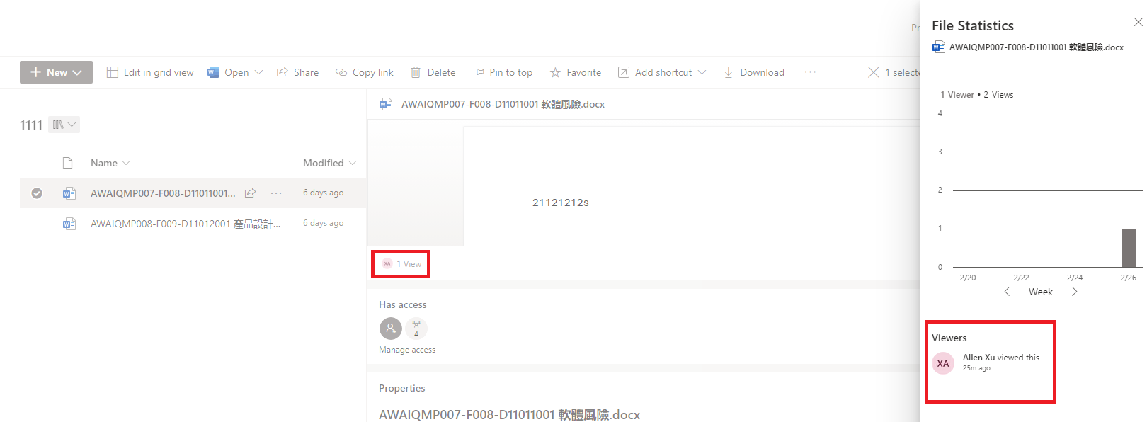 Hovering Over File Does Not Show View Count For The Files In Spo Site Microsoft Qanda 