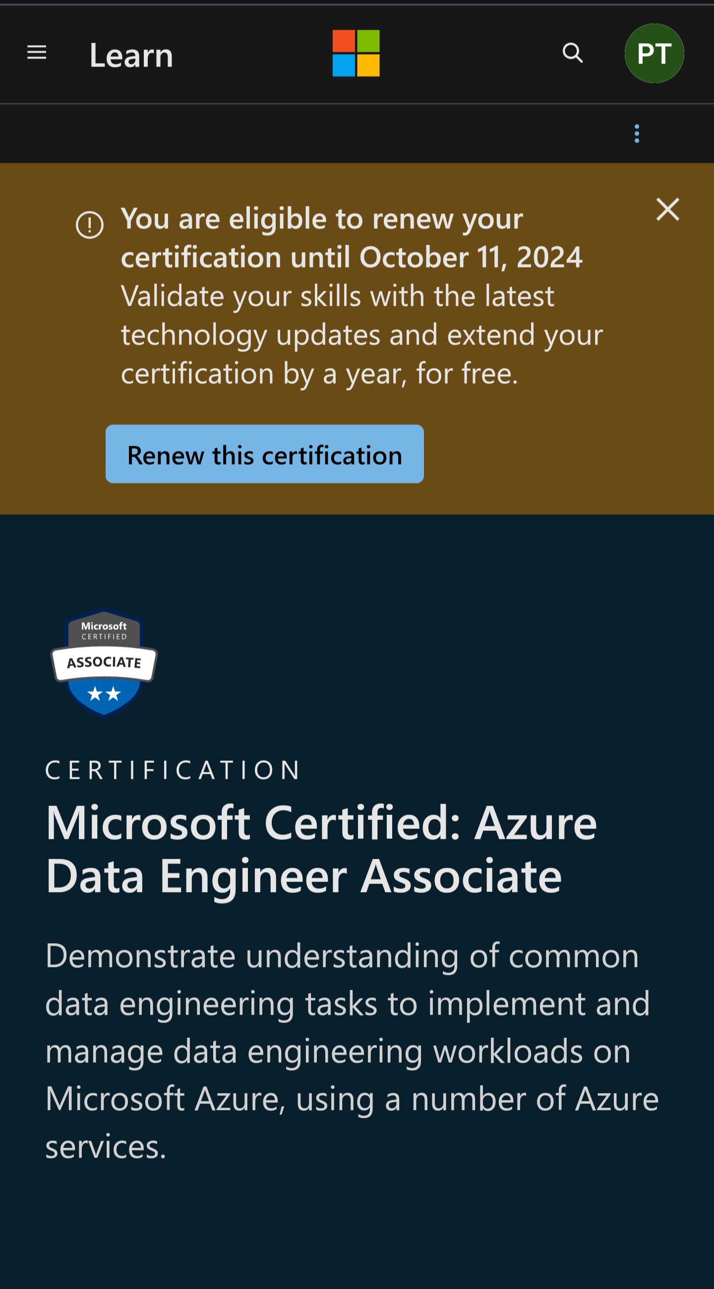 Is there any way to expand the renewal period of a Microsoft Azure Certification? - Microsoft Q&A