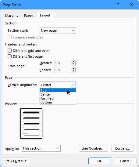 Want page to start at the top not in the middle - Microsoft Q&A