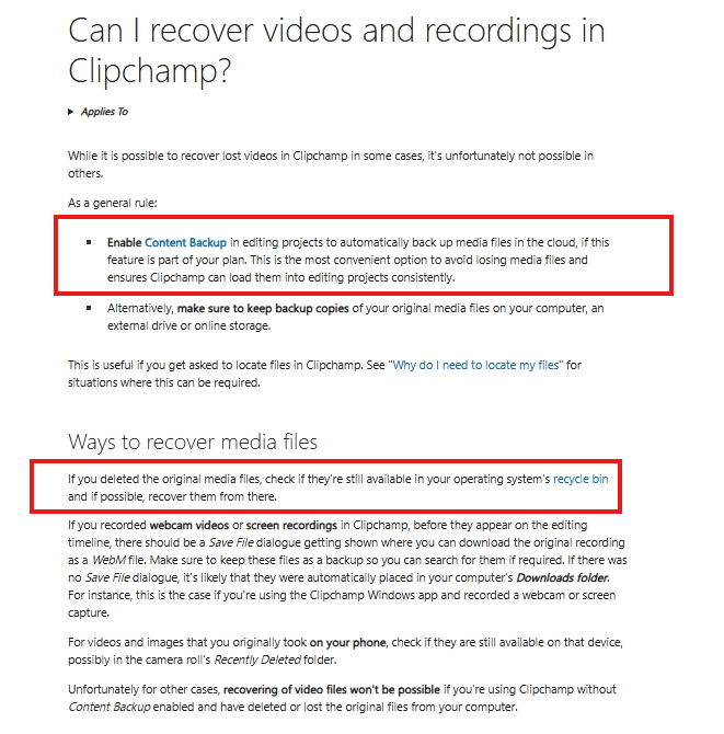 Recover old save on clipchamp - Microsoft Q&A