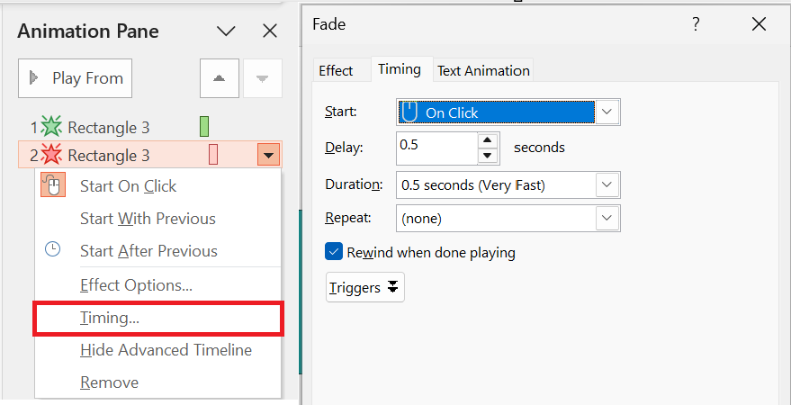 How can I access the "After Animation" drop-down in the Effect Options ...