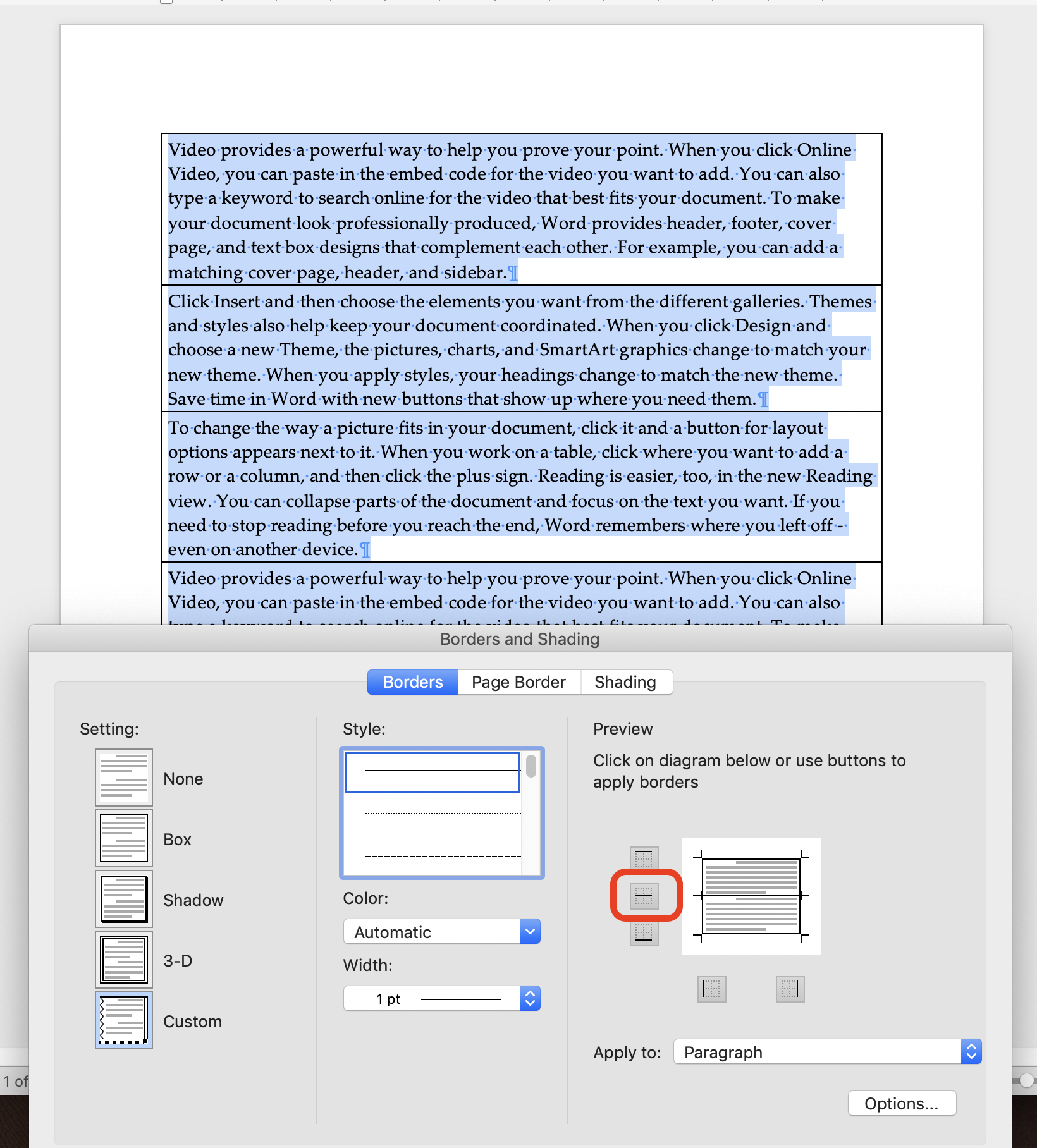 How to have separate borders for each paragraph with the same style ...