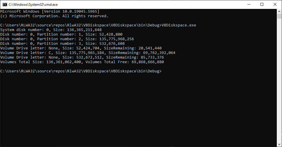 Get free/used size of a whole disk - Microsoft Q&A