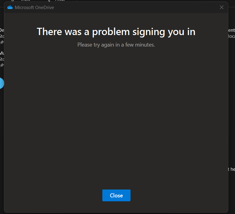 Onedrive not signing in (OneDrive desktop app) - Microsoft Q&A
