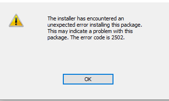 Does any know solution to Error : 2503 & 2502? - Microsoft Q&A