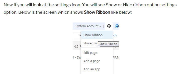 How do I get the Ribbon to show in SharePoint Online? - Microsoft Q&A