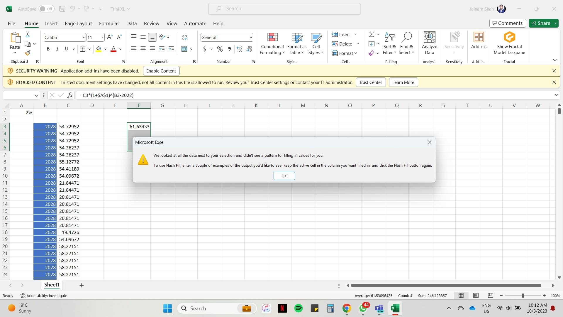 Need Help with Microsoft Excel Formula & Flash Fill. - Microsoft Q&A