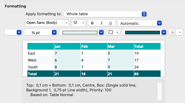 Office Word - Table Style - Missing borders on banded rows (Word for ...