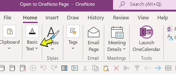One Note Home Tab - Microsoft Q&A