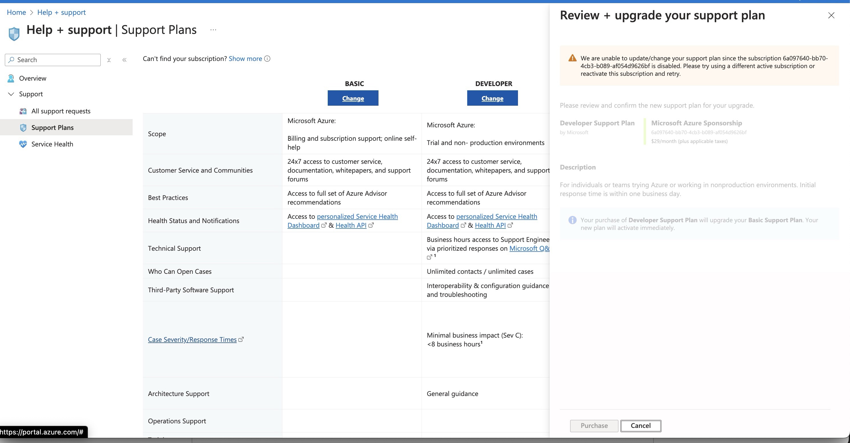 Azure Sponsorship Disabled; Support Plan Increased to $1,000/Month ...