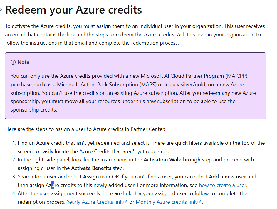 I need to assign not for profit azure credits to our azure account ...
