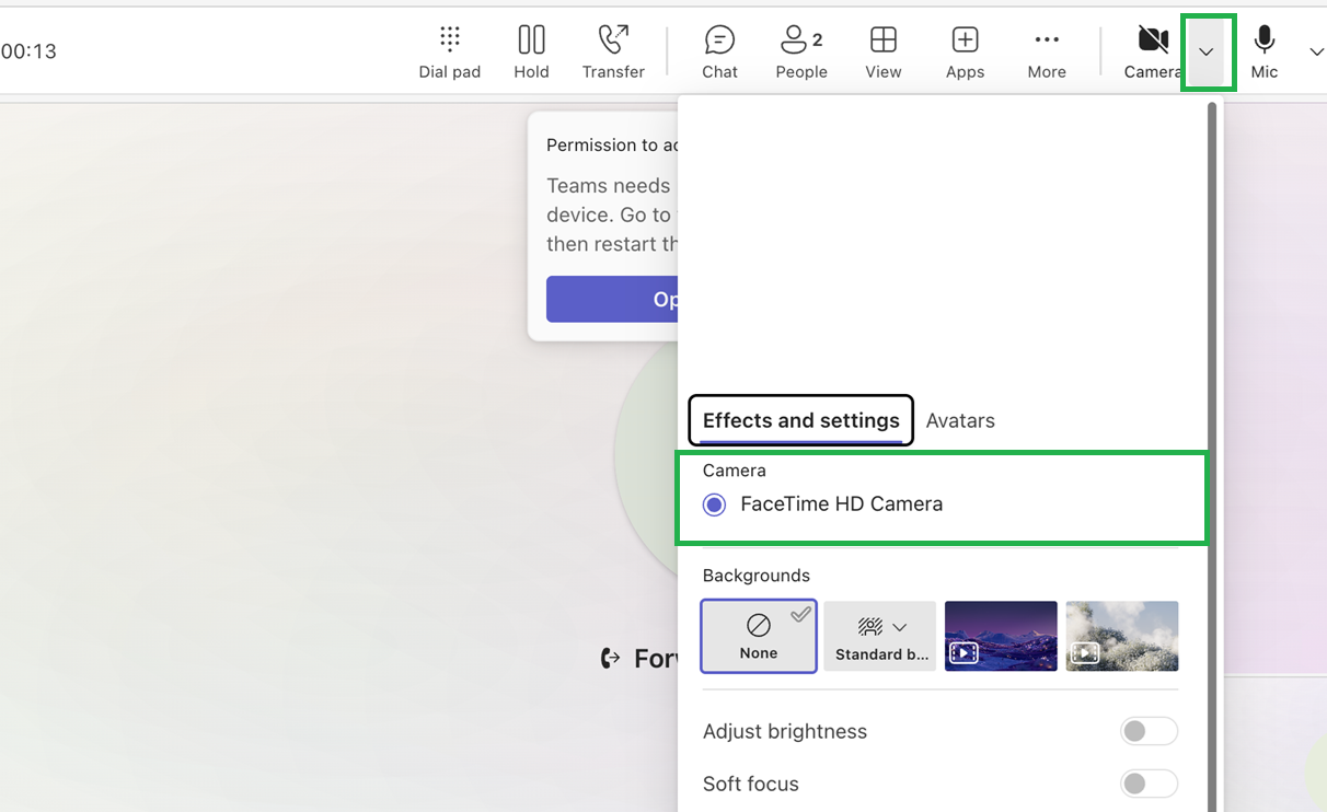 no camera access on teams using a mac - Microsoft Q&A