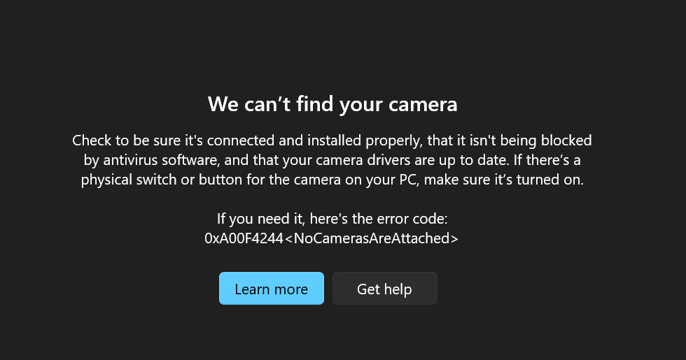Intel AVStream 2500 camera not working but is listed in device manager ...