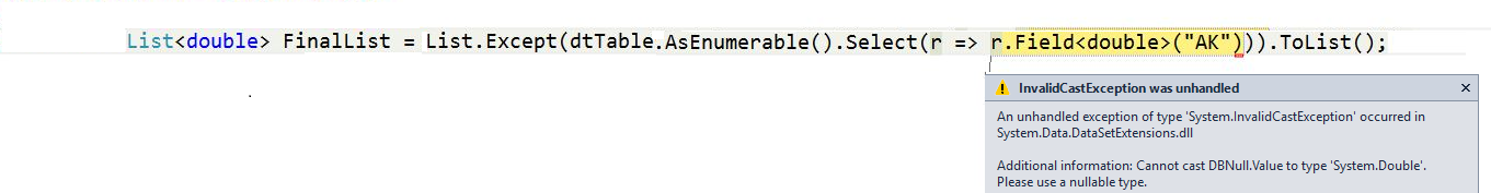 How to find missing values from the data table using LINQ C# - Microsoft Q&A