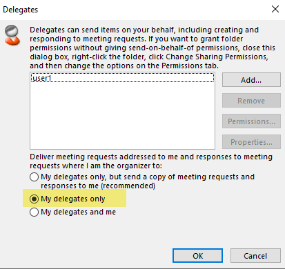 Outlook, invites sent as delegate, stopping notifications to main ...