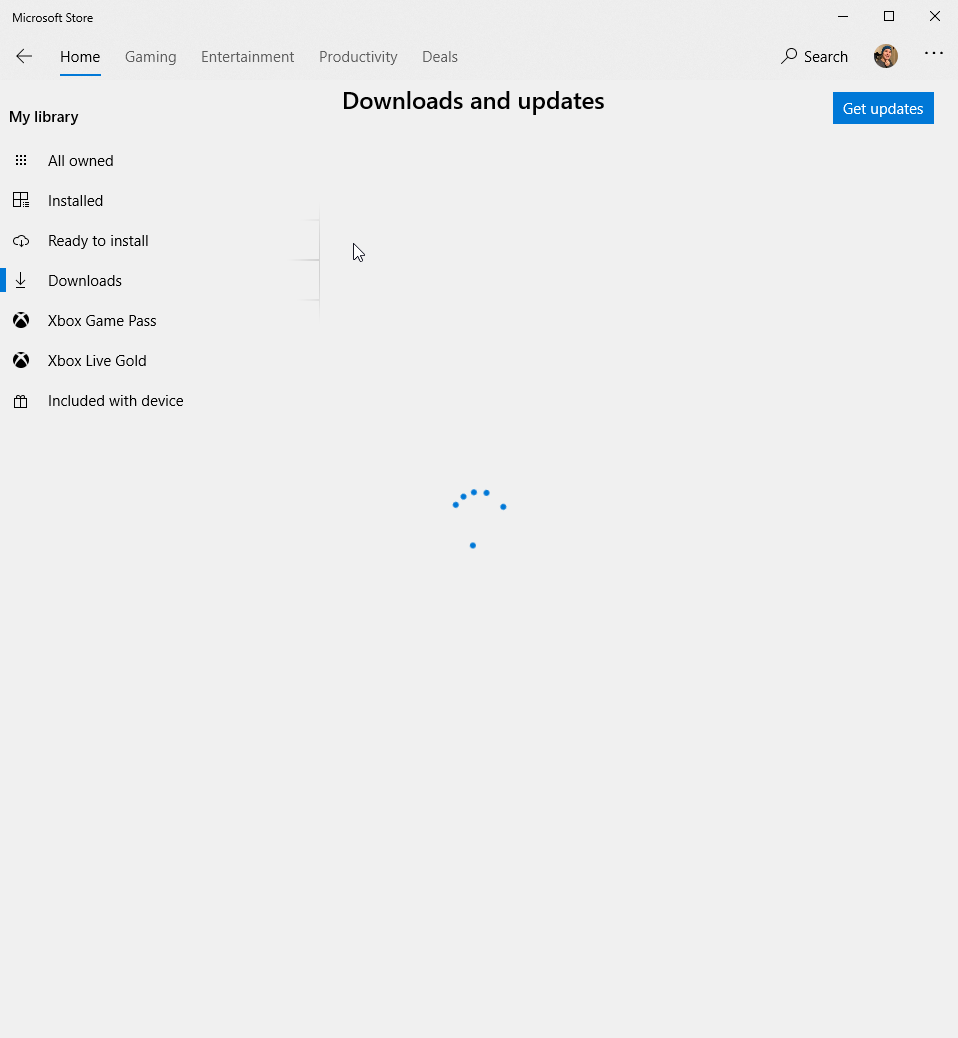 Downloads & Updates just shows a spinning icon. - Microsoft Q&A