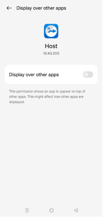 Settings or script to grant the "draw over other apps" permission in android? - Microsoft Q&A
