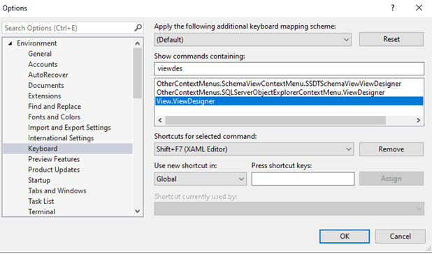 WPF/Visual Studio2019: Is there a shortcut key for switching between designer and XAML ...