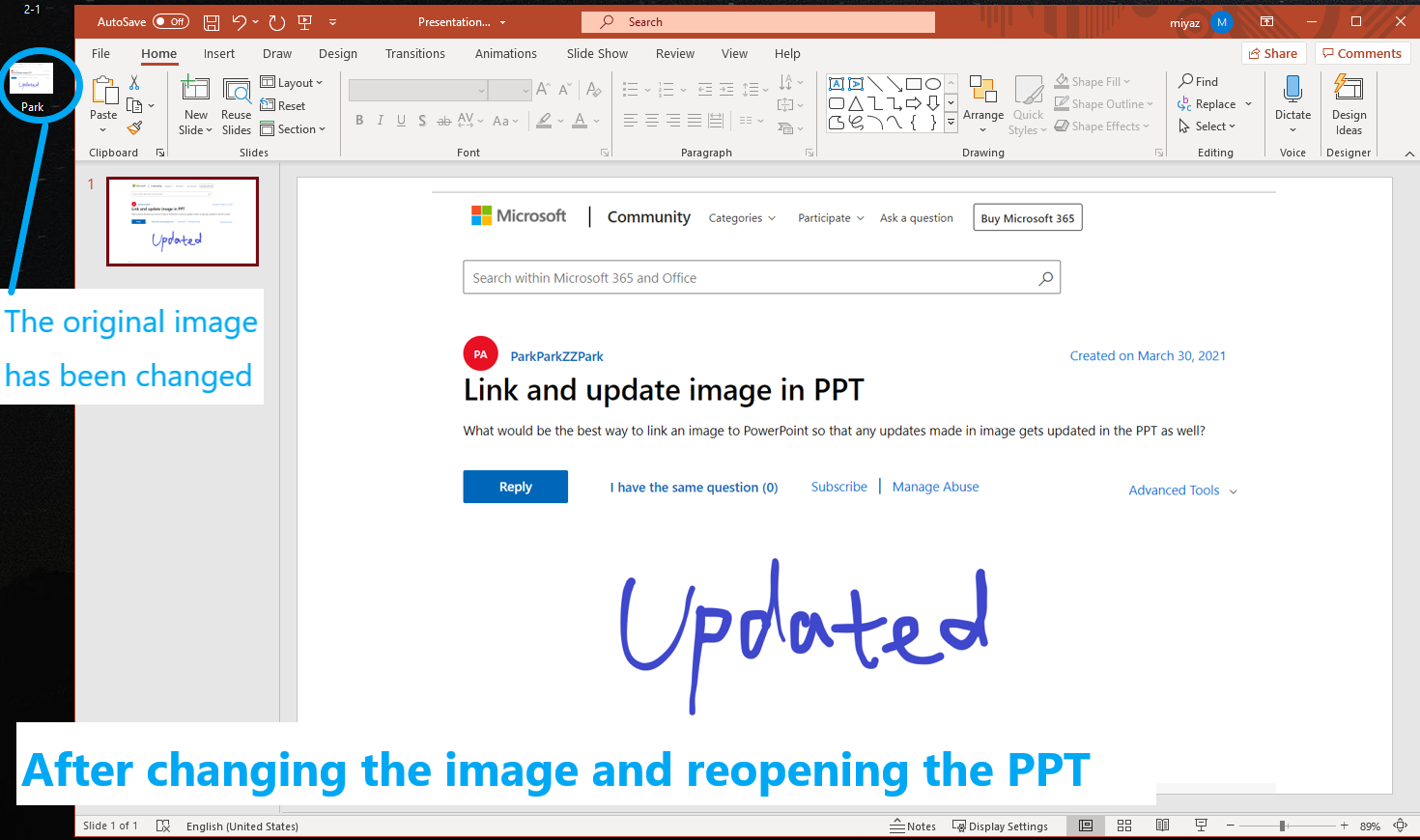 Link and update image in PPT - Microsoft Q&A