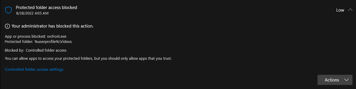 Windows defender blocks the actions of windows processes - Microsoft Q&A
