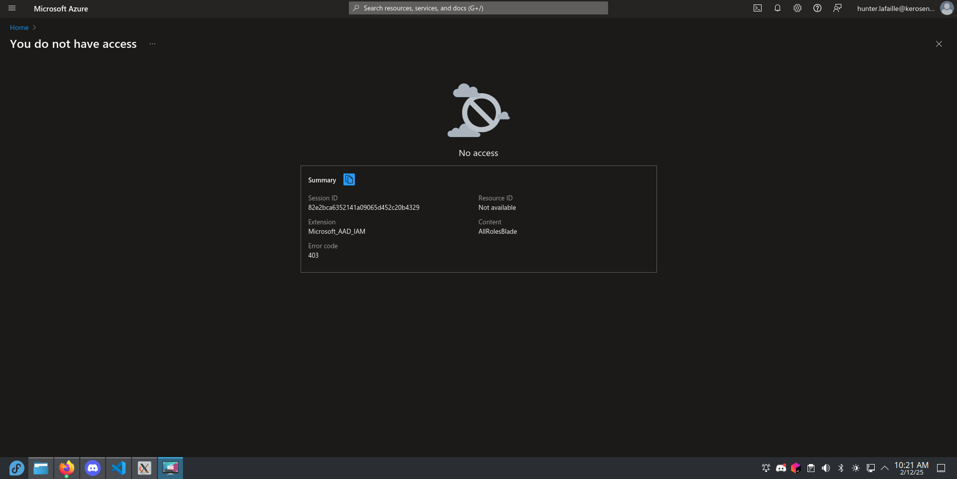Brand new Microsoft account fails to log in to Azure - Microsoft Q&A