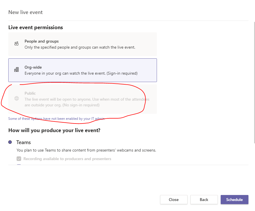 MS Teams Live events for public - Microsoft Q&A