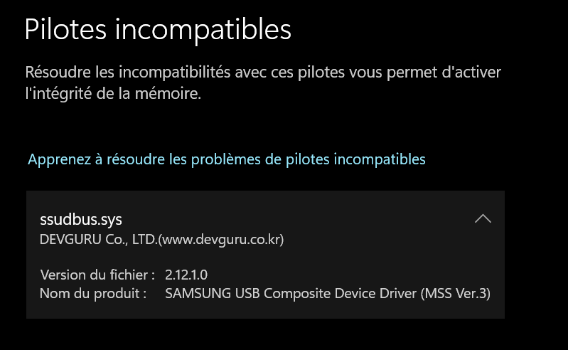 Supprimer un pilote incompatible Ssudbus.sys - Microsoft Q&A