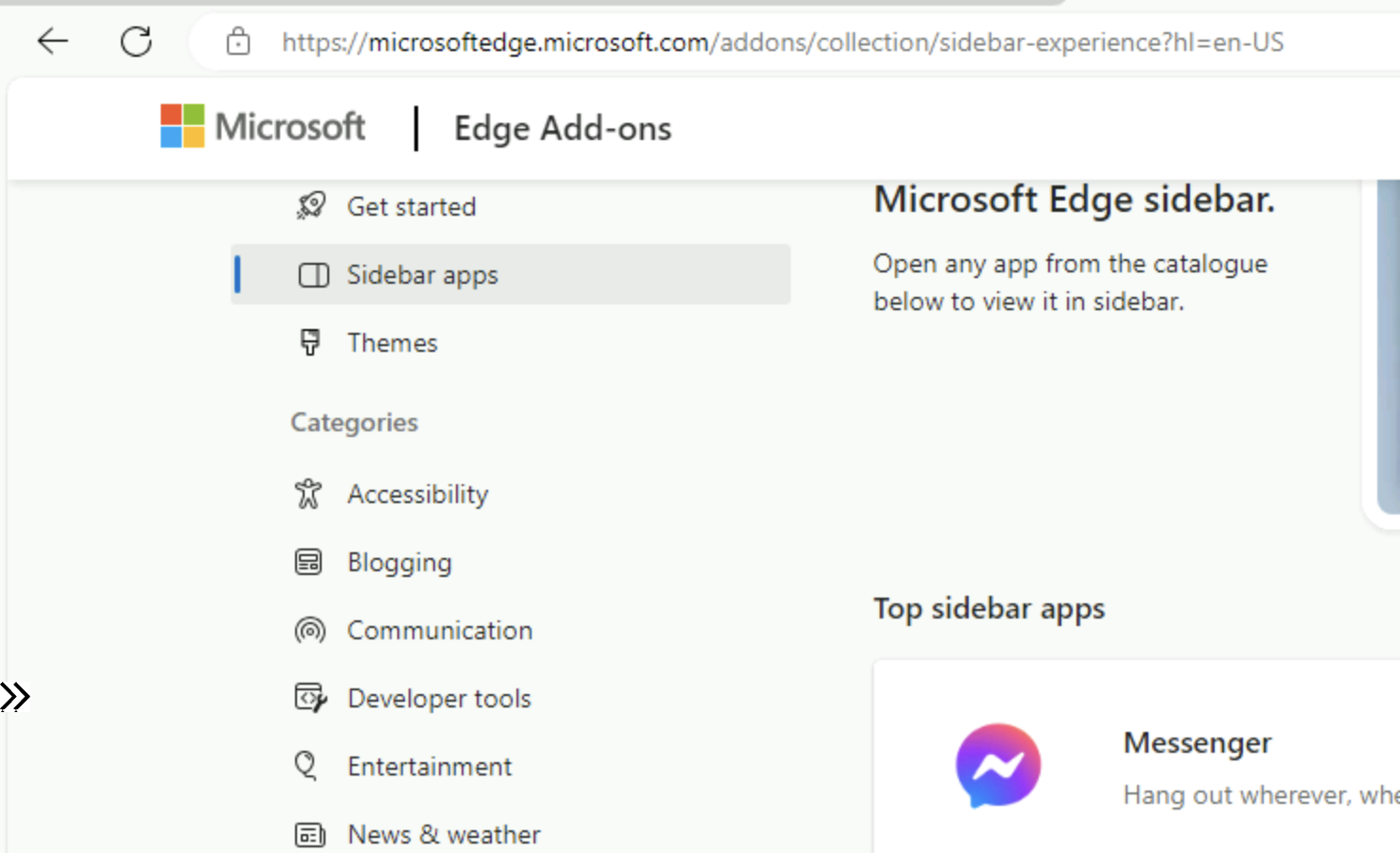 edge side bar add ons - Microsoft Q&A