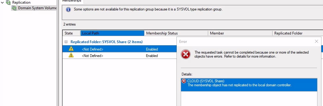 How to fix domain system volume replication? - Microsoft Q&A