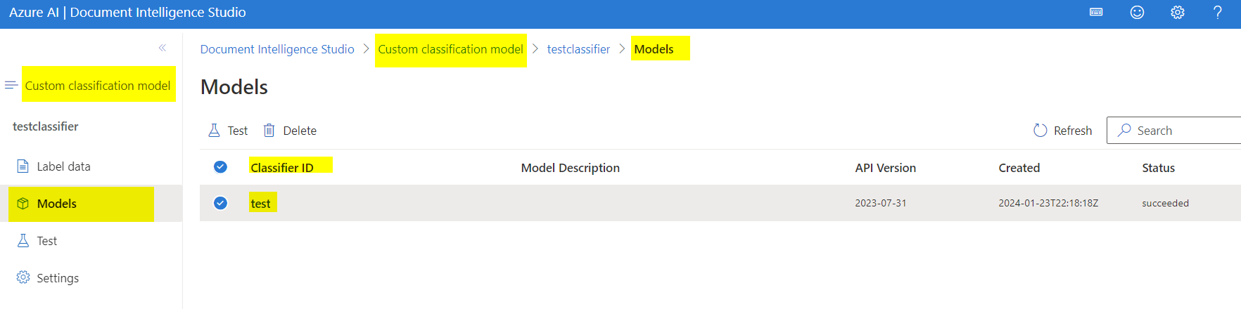Code for Classify a Document Using a Custom Extraction Model ...