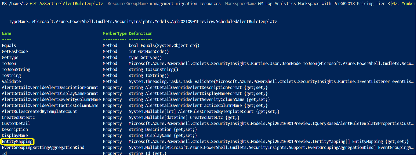 Is There A Way To Get Entity Mappings From An Alert Rule Template In Sentinel Microsoft Qanda 