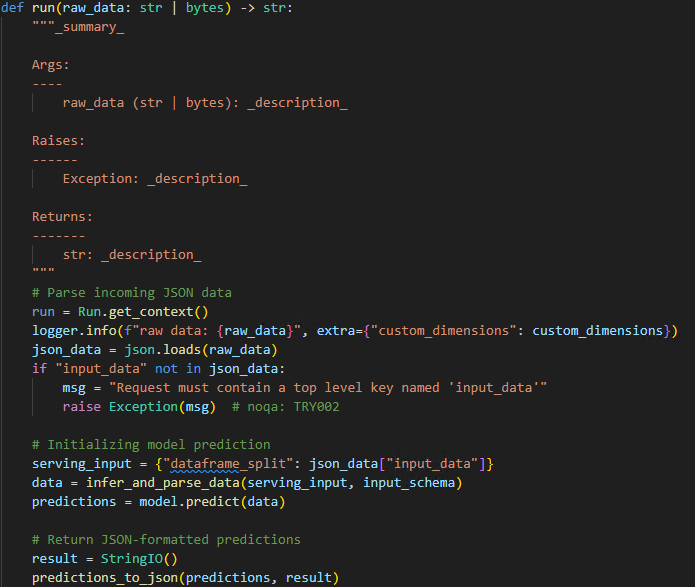 HOW TO LOG IN RUN FUNCTION OF SCORING SCRIPT ON AML - Microsoft Q&A