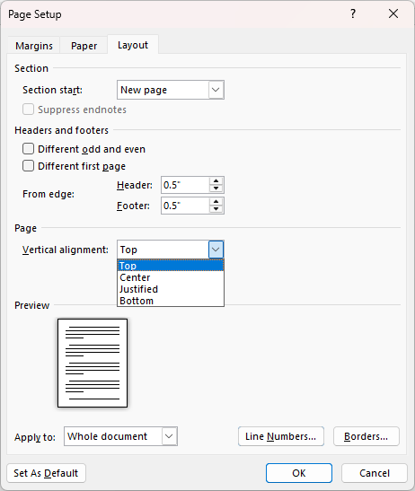 word defaults cursor to middle of page. - Microsoft Q&A