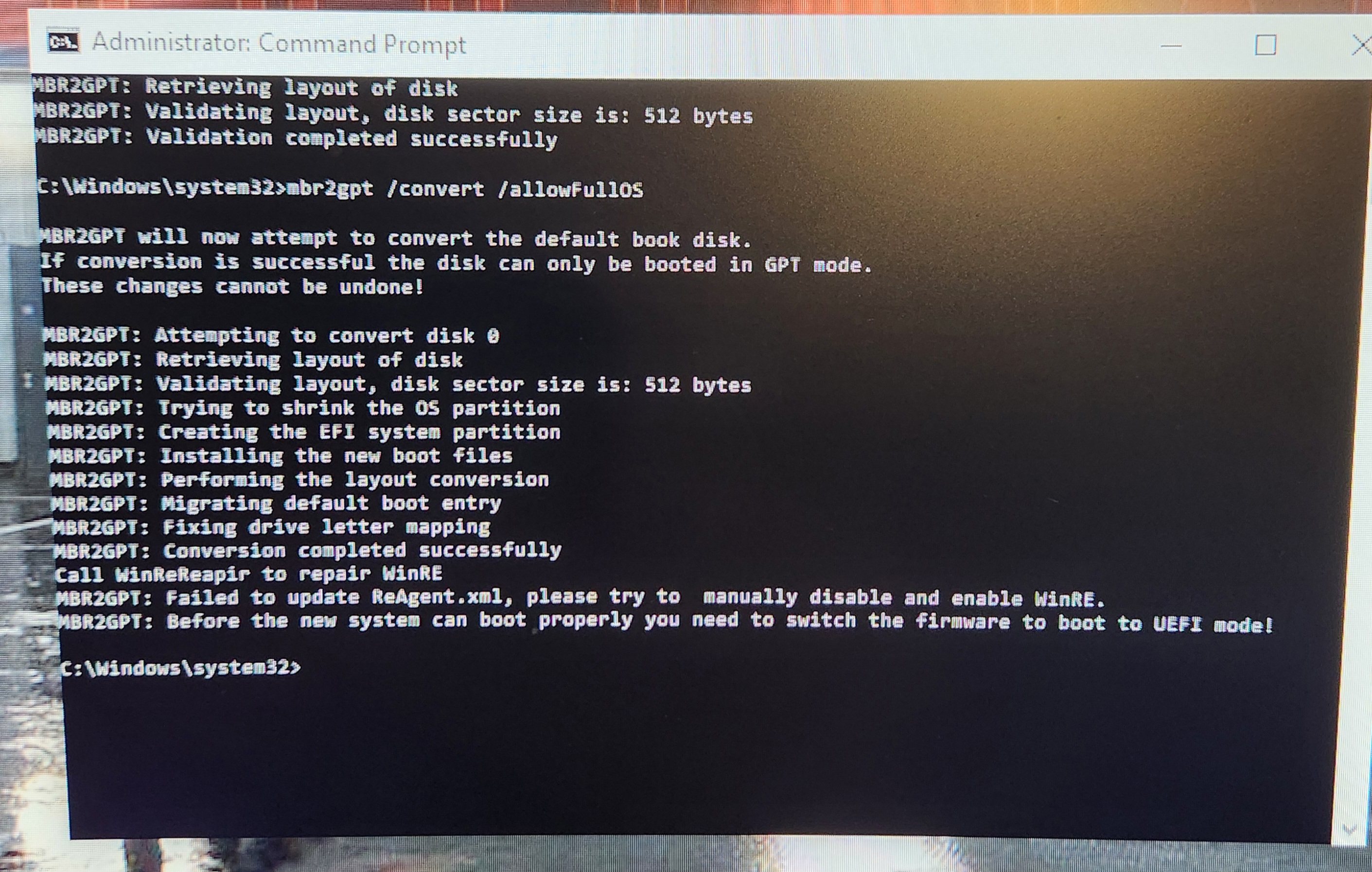 How do I resolve mb2gpt.exe Cannot Find OS Paritions error? - Microsoft Q&A