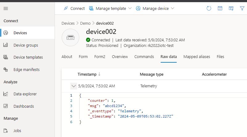 View telemetry data in IoT Central Application - Microsoft Q&A