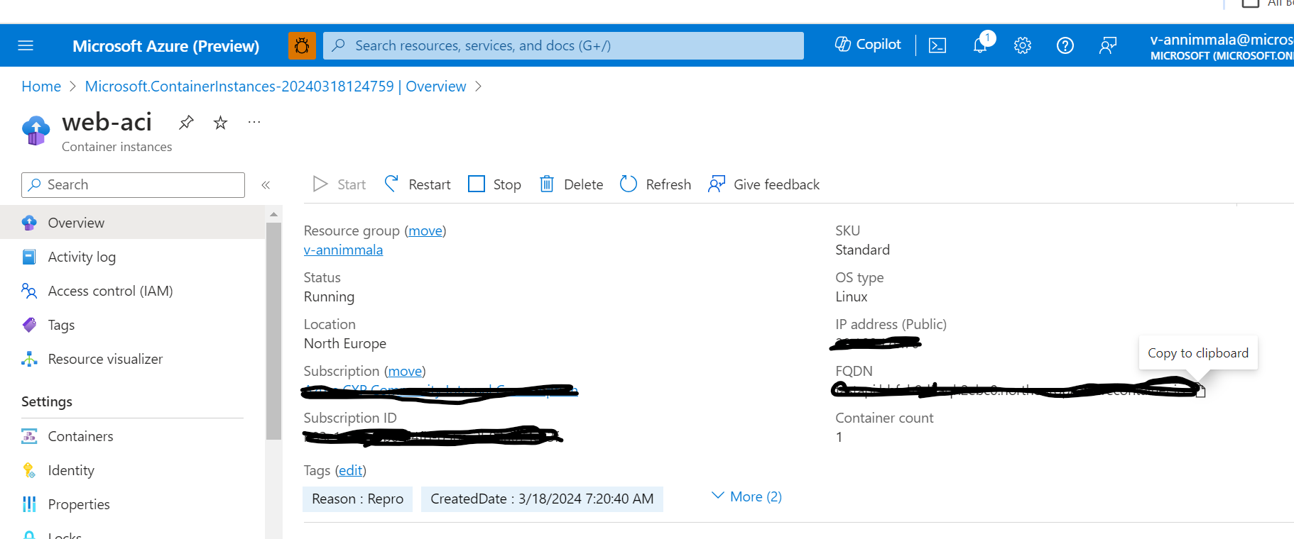 FastApi container not running in a Container Instance - Microsoft Q&A FastApi container not running in a Container Instance - Microsoft Q&A