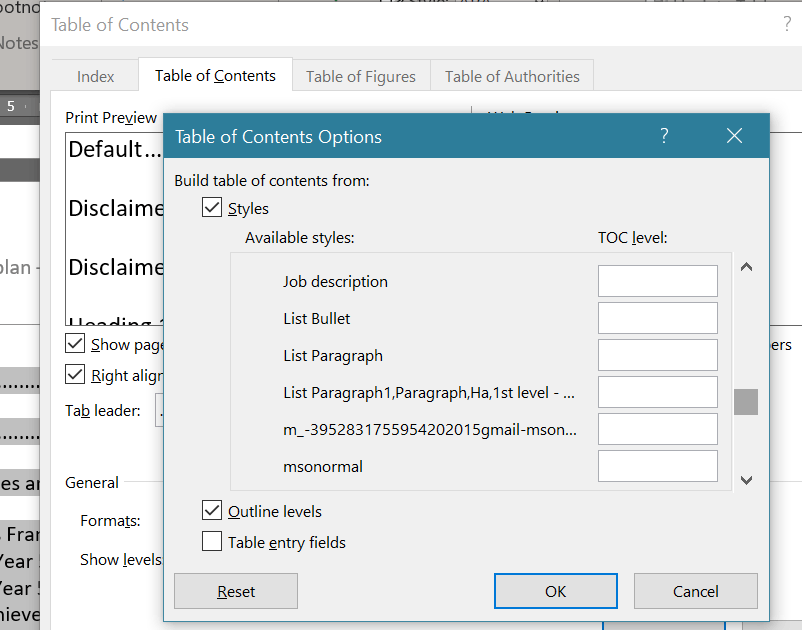 Problems with Table of Content - Microsoft Q&A