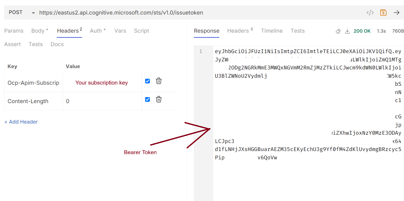 Resource not found when making API call to text-to-speed service ...