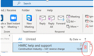How can the delete icon in Outlook taskbar be moved? - Microsoft Q&A