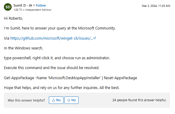 I tried to run Reset-AppxPackage on Windows 10 but it failed - Microsoft Q&A