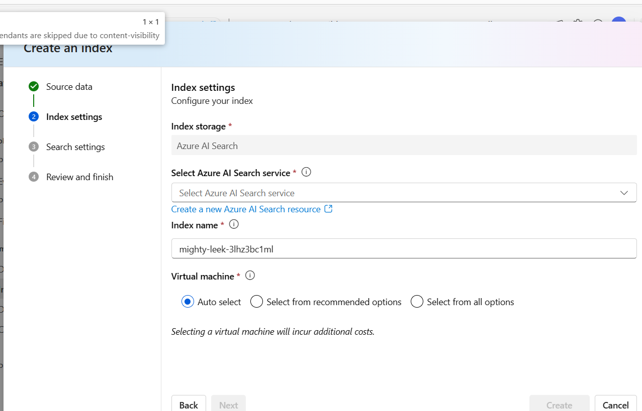 Azure AI Search resource not appearing in dropdown when creating an ...