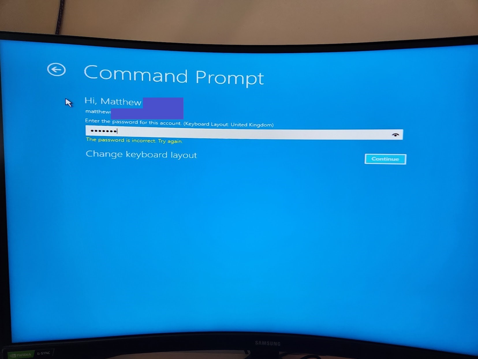 Unable to log in to recovery. - Microsoft Q&A