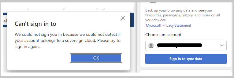 Sovereign Cloud Error on Login - Microsoft Q&A