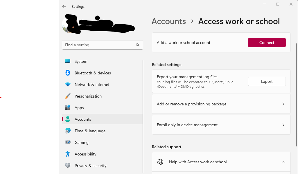 No work or school account listed, yet still being tracked by enterprise ...